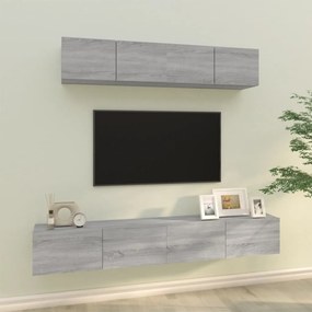 4dílný set TV skříněk šedý sonoma kompozitní dřevo 3114532