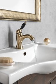 Sapho Sapho, KIRKÉ BLACK nástěnná vanová baterie, černá páčka, bronz, KI10NB