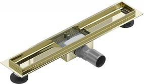 Mexen Flat nerezový sprchový žlab 50 cm - tělo žlabu bez krytu, zlatá, 1515050