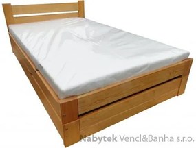 dřevěná dvoulůžková postel s úložným prostorem Gracja chalup