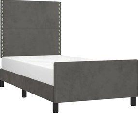 Rám postele bez matrace tmavě šedá 80 x 200 cm samet 3125661