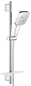 Grohe Rainshower SmartActive 130 Cube - Set pro upevnění na zeď se 3 proudy, sprchová tyč 600 mm, 9,5 l/min omezovač průtoku, chrom 26584000