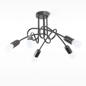 Light for home - Lustr přisazený ke stropu 40205 "STYLE", 5x60W, E27, Černá