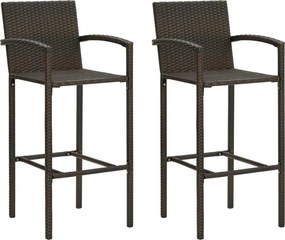 vidaXL Barové stoličky 2 ks polyratan [313452] Barva: Černá