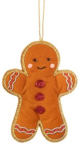 Textilní ručně vyrobená vánoční ozdoba 10 cm Gingerbread – Sass & Belle