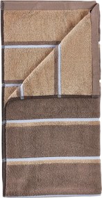 Hnědý/béžový bavlněný ručník 50x100 cm Sauna – Zone