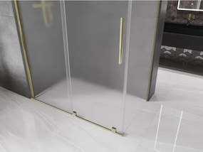 Mexen Velar, sprchový kout s posuvnými dveřmi 160 x 85 cm, 8mm sklo námraza, zlatá lesklá, 871-160-085-31-50