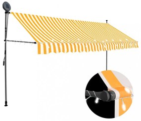 Ručně zatahovací markýza s LED světlem 350x120 cm Dekorhome