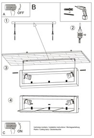 Sollux SL.0074 - Stropní svítidlo FENIKS 2 2xE27/60W/230V wenge