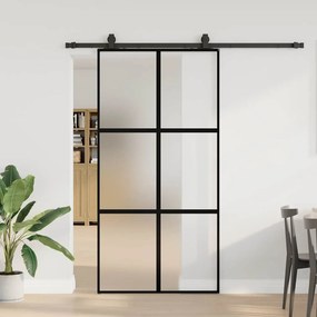 Posuvné dveře se sadou kování černé 102,5x205 cm Tvrzené sklo 3375882