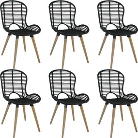 vidaXL Jídelní židle 6 ks přírodní ratan [275839] Barva: Hnědá
