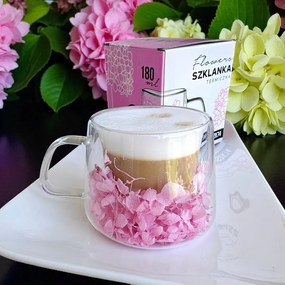 Flamenco Mystique Světle růžové termální sklo s hortenzií - 180 ml, 1 ks | 74 SZK