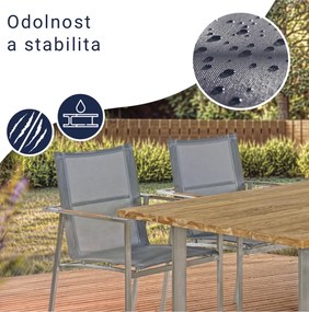 Sada 4 ks zahradních židlí Monzu šedá