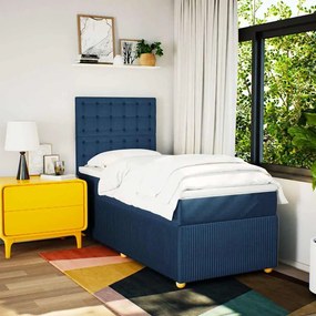 Box spring postel s matrací modrá 80x200 cm textil 3291903