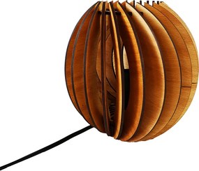 AMADEA Dřevěná stolní lampička kulatá, masivní dřevo, rozměr 19 cm, český výrobek