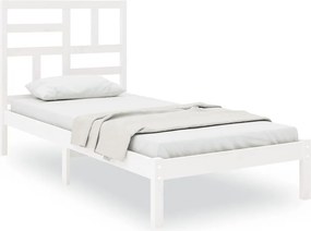 Rám postele bílý masivní dřevo 75 x 190 cm malé jednolůžko 3105911