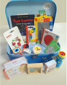 GOKI Cestovní sada her a hlavolamů Mini / Sada hraček / Kartonový kufř