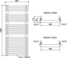 Mexen Akan koupelnový radiátor 1080 x 500 mm, 784 W, bílý - W121-1080-500-00-20
