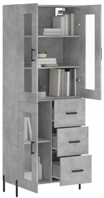 Skříň highboard betonově šedá 69,5x34x180 cm kompozitní dřevo - Default Title