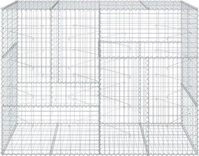 Gabionový koš s víkem 200 x 100 x 150 cm pozinkované železo 3295214