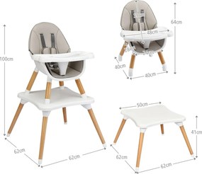 Costway 4-in-1 dětská vysoká židlička jídelní židlička dětská
