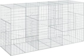 Gabionový koš s víkem 300 x 100 x 150 cm pozinkované železo 3295215