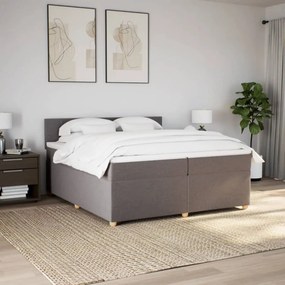 Box spring postel s matrací taupe 200x200 cm textil 3289091