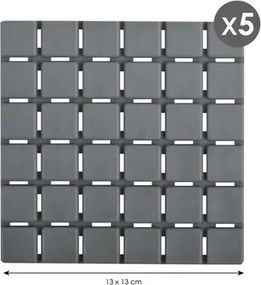 MSV QUADRO sada 5 ks protiskluzových podložek šedá / SBS kaučuk / 13 x