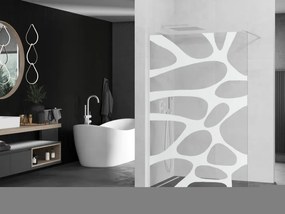 Mexen Kioto, Walk-In sprchová zástěna 100 x 200 cm, 8mm sklo čiré/bílý vzor, bílý profil, 800-100-101-20-97