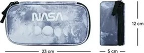 BAAGL Školní penál etue NASA Grey / 23×12x5 cm