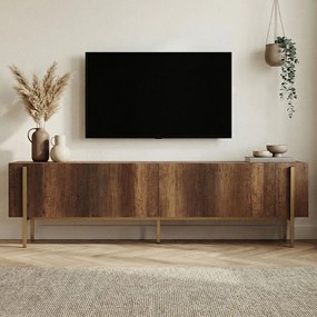TV stolek v dekoru ořechu v tmavě přírodní barvě 180x45x30 cm Nexus – Kalune Design