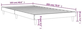 Rám postele betonově šedý 100 x 200 cm kompozitní dřevo