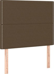 vidaXL Box spring postel s matrací a LED 80 x 200 cm textil [3135311] Barva: tmavě hnědá