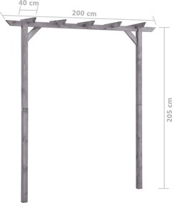 vidaXL Zahradní pergola šedá 200 x 40 x 205 cm impregnovaná borovice [313567]