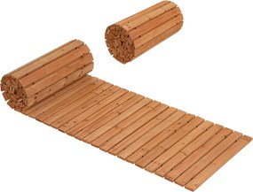 Costway Zahradní cesta dřevěná venkovní válečková dráha s protiskluzovým