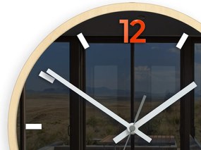 Nástěnné hodiny Grafit 30 cm oranžové/černé