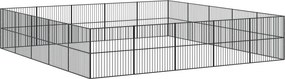 Ohrádka pro psy 20 panelů černá pozinkovaná ocel 3209556