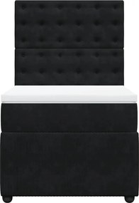 Box spring postel s matrací černá 100x200 cm samet 3294576