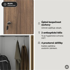 Šatní skříň typu L bílá, ořech, 800x1850x450 mm: JULIA Eco Design