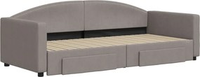 Válenda s přistýlkou a zásuvkami taupe 90 x 200 cm textil 3197227