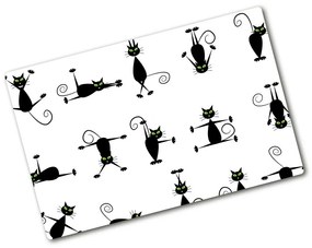 Wallmuralia Kuchyňská deska skleněná Kočky ilustrace 80x52 cm