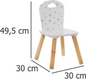 Dětská židlička, bílá s hvězdami