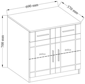 Obývací stěna PARIS | 340 cm + komoda v ceně | sonoma/bílá MDF