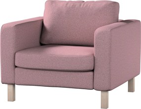 Potah na křeslo IKEA Karlstad, krátký barva růžová látka pletený vzor