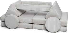 Velký multifunkční skládací bunkr z manšestru SOFA PURE Zvolte barvu: Šedá