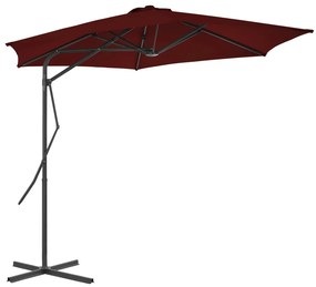 Zahradní slunečník s ocelovou tyčí bordó 300 x 230 cm 312518
