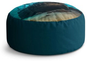 Sablio Taburet Circle Vrak dřevěné lodi na dně moře: 38x48 cm