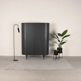 LABEL51 dřevěná komoda OLIVA černá 158x125 cm ME-70.012
