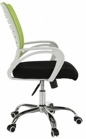 Tempo Kondela Kancelářská židle OZELA, zelená/černá/bílá/chrom