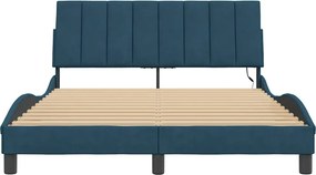 Rám postele s LED osvětlením bez matrace Hanko modrý 140 x 200 cm samet 3213785